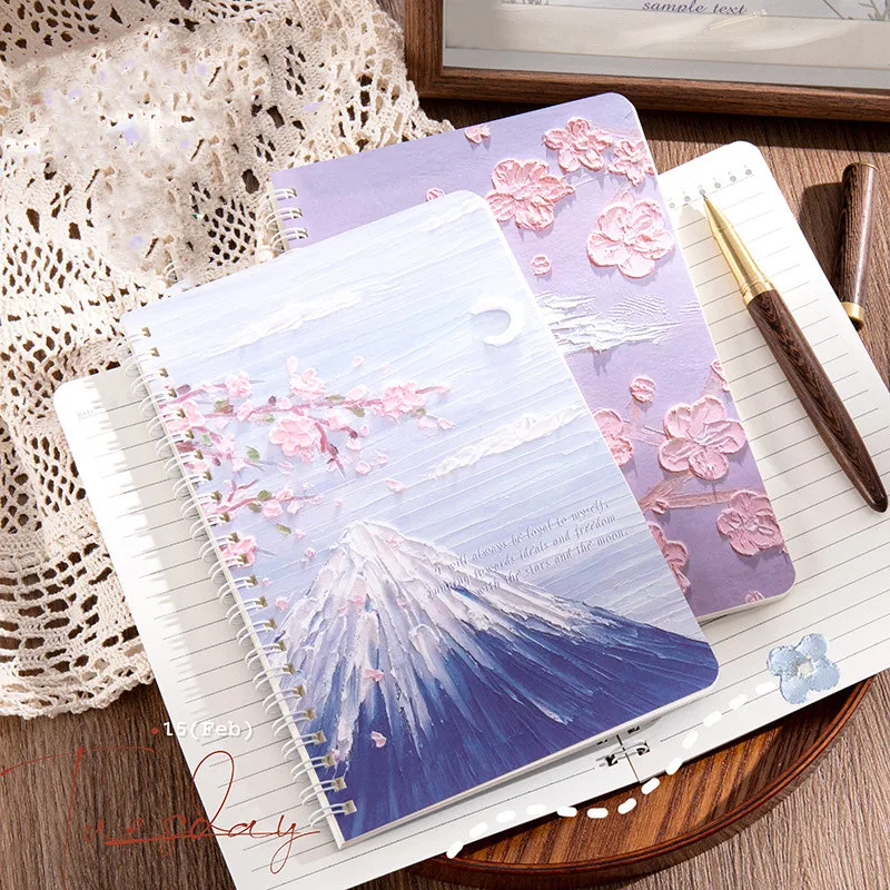 Creative-A5-Coil-Book-Thickened-Oil-Painting-Cover-Notebook-Horizontal ...