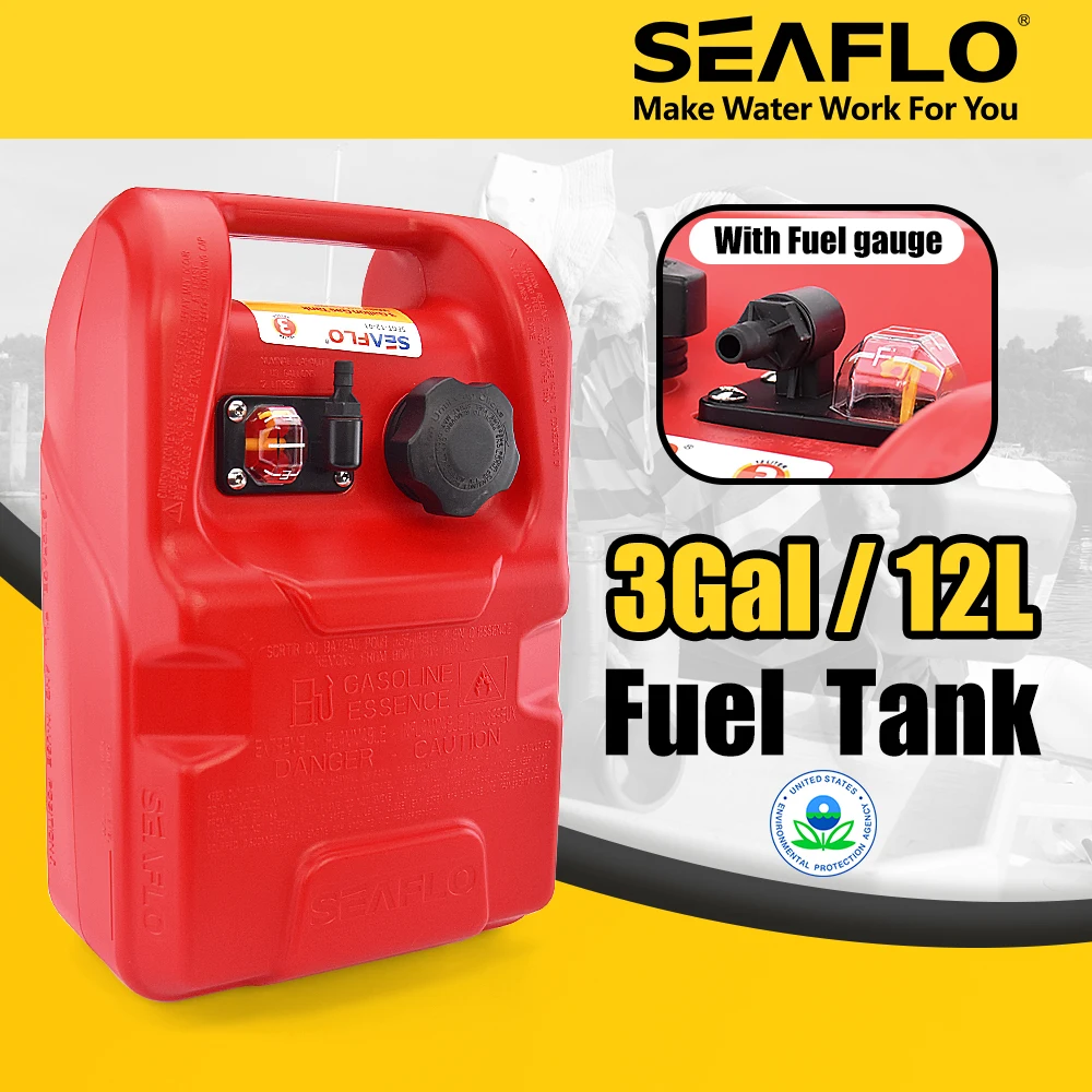 SEAFLO-3-Gallon-Marine-Boat-Fuel-Tank-with-Gauge-Yamaha-Mercury-Suzuki ...