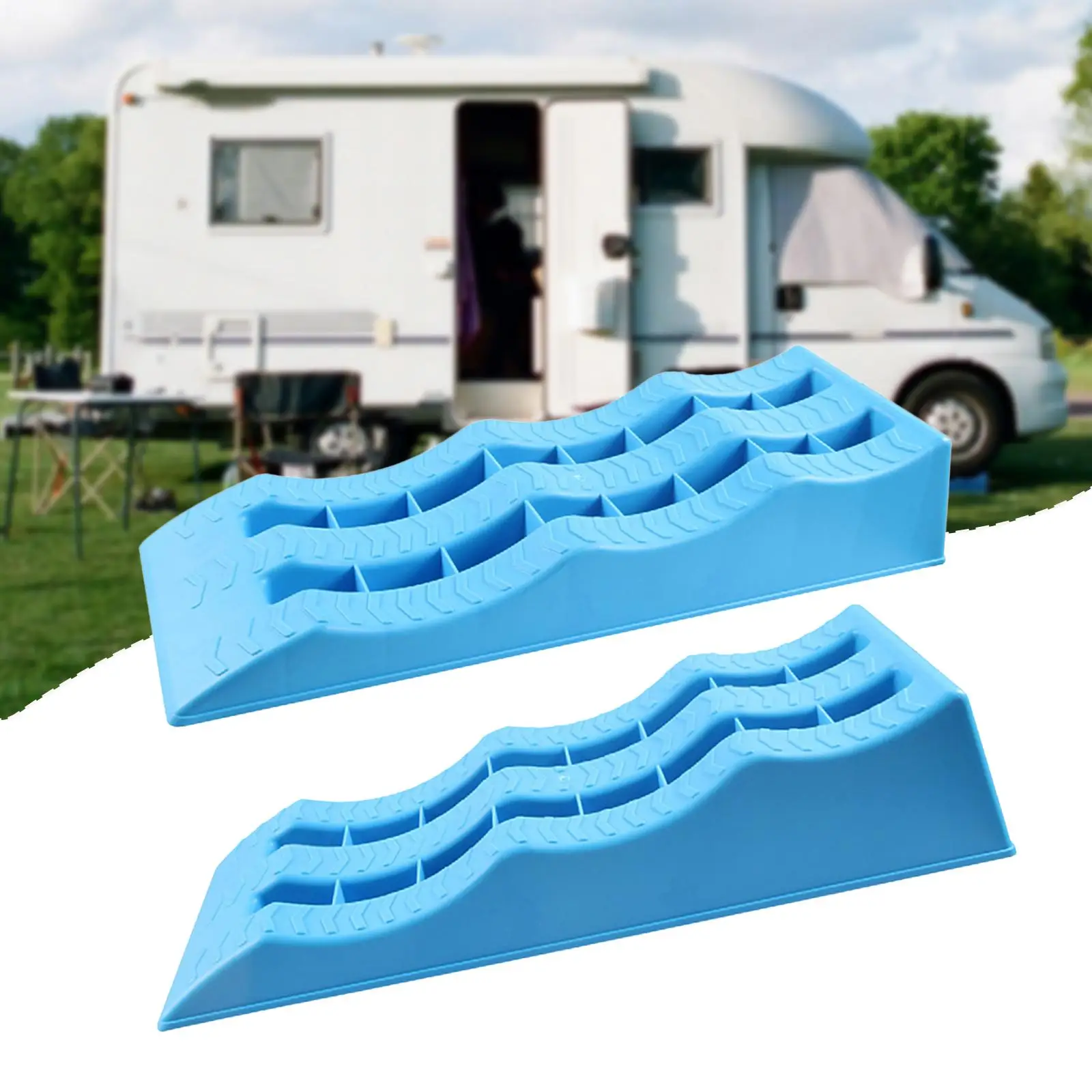 2x RV Leveling Ramps Universal on Uneven Ground Easy to Install Sturdy ...