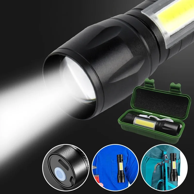 Led Mini Torch Rechargeable Flashlight Portable Usb Charging Flashlight ...