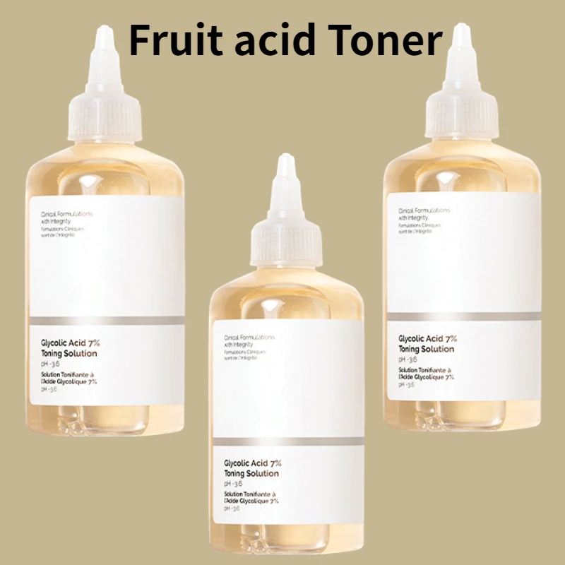 Exfoliante de ácido glicólico 7%, tóner de ácido frutal hidratante, tratamiento suave para el ...