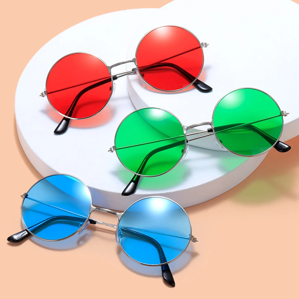 Retro Small Round Hippie Sunglasses Fashion Circle Metal Frame Sun ...