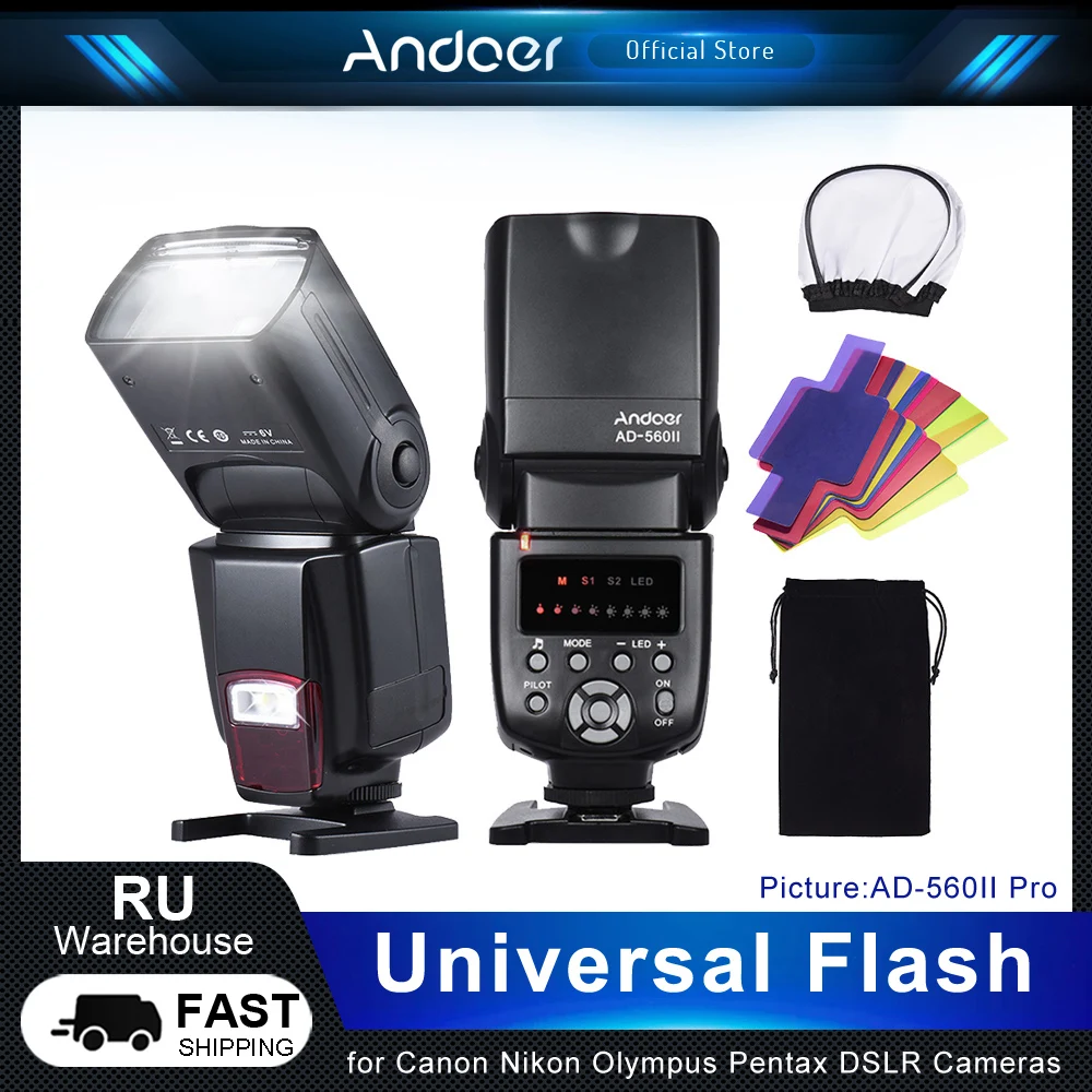 Andoer-Flash-Universal-Speedlite-para-c-maras-Canon-Nikon-Olympus ...