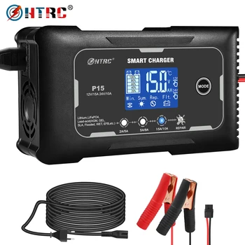 HTRC 12V-24V 35A/25A/20A/15A/10A Car Battery Charger LCD Automatic ...