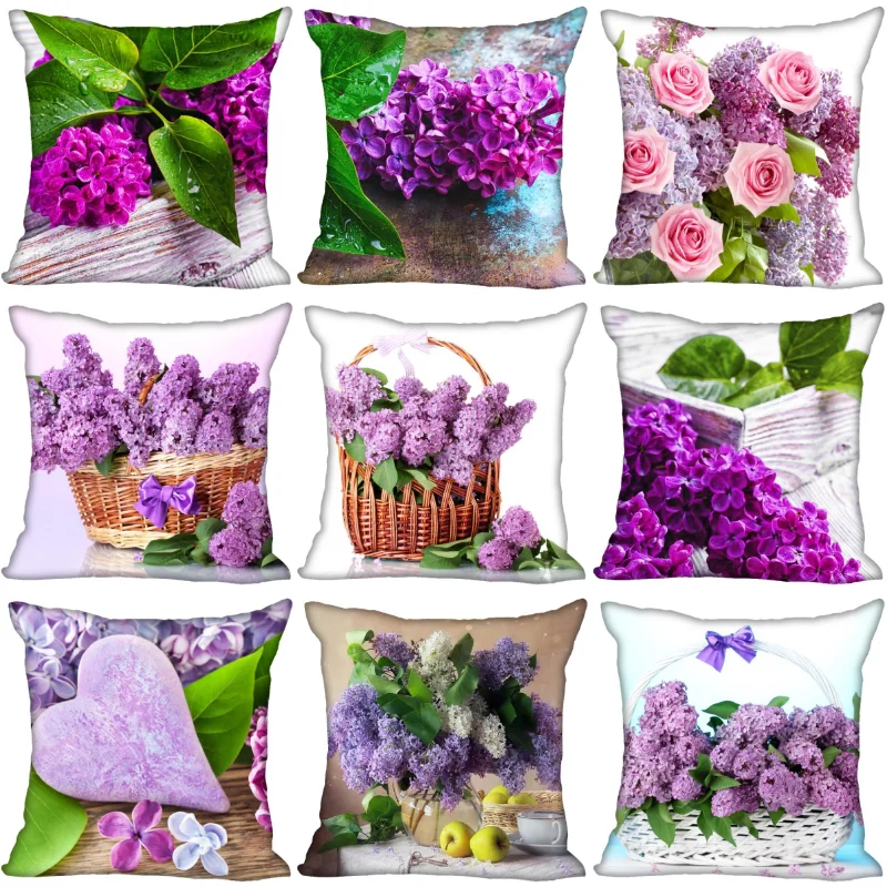 Cushion Cover 50x50 Cm Lilac | Pillow Case 50x70 Lilac Gray - 45x45 ...
