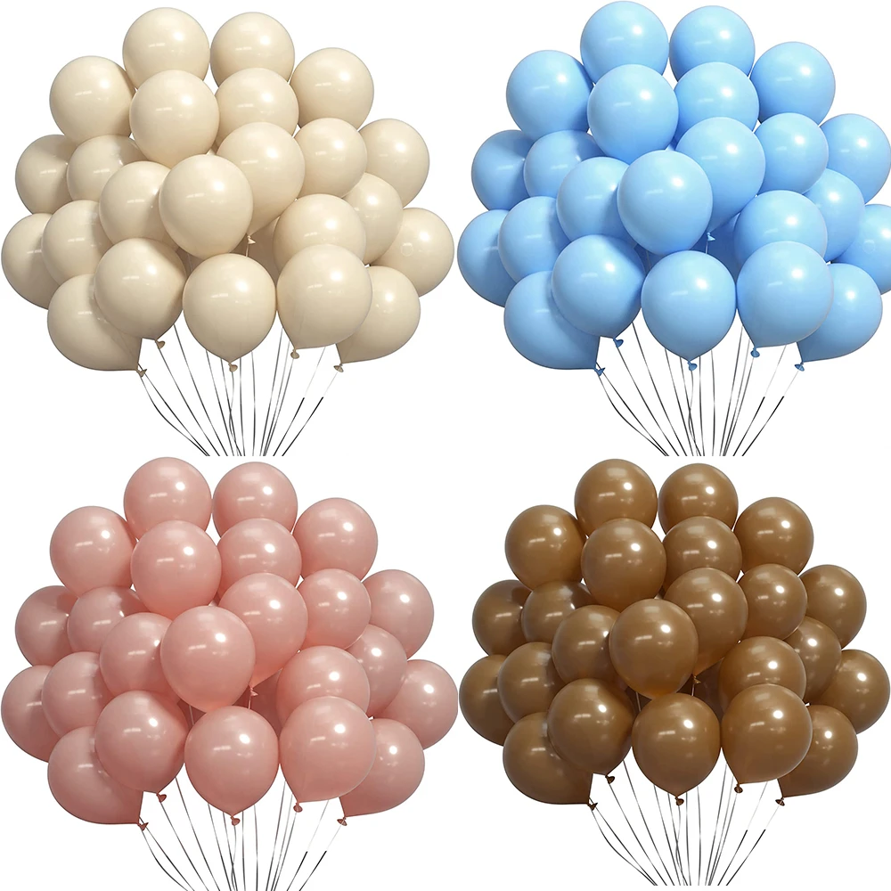 10/20/30pcs Retro White Sand Balloons Blue Pink Coffee Khaki Latex ...