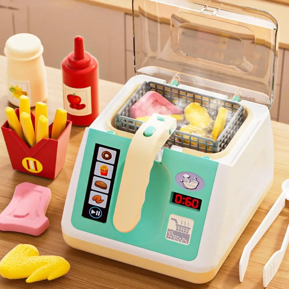 Simulation Fryer Pretend Play Toy Color Changing Children Cooking Small ...