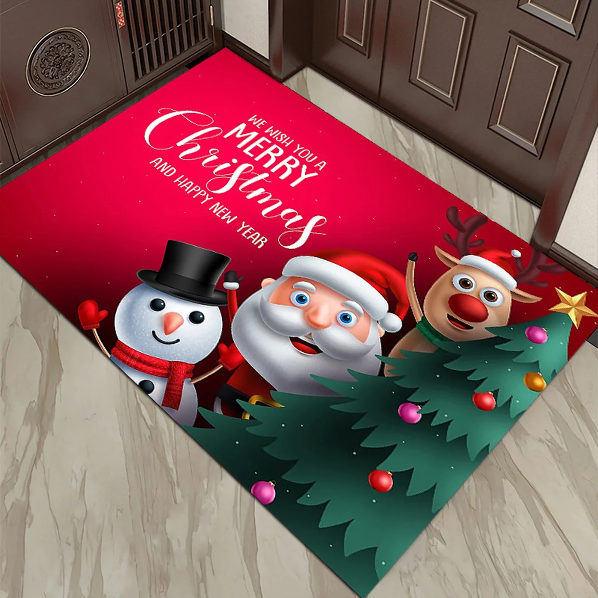 Christmas-Floor-Mat-Snowman-Santa-Claus-Doormat-Outdoor-Home-Decoration ...