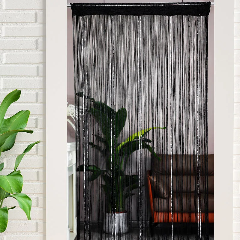 Beaded-String-Curtain-Black-Colour-Home-Decor-Partition-Divider-Hanging ...