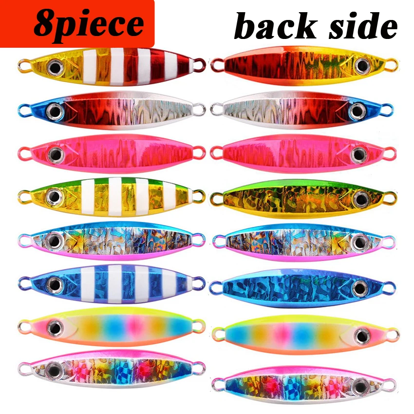 8pcs Metal Jig Fishing Lure Weights 40g-100g Trolling Hard Bait Bass ...