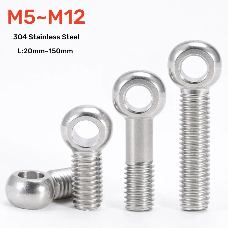 1-5pc-M5-M6-M8-M10-M12-304-Stainless-Steel-Ring-Link-Bolt-Fisheye-Eye ...