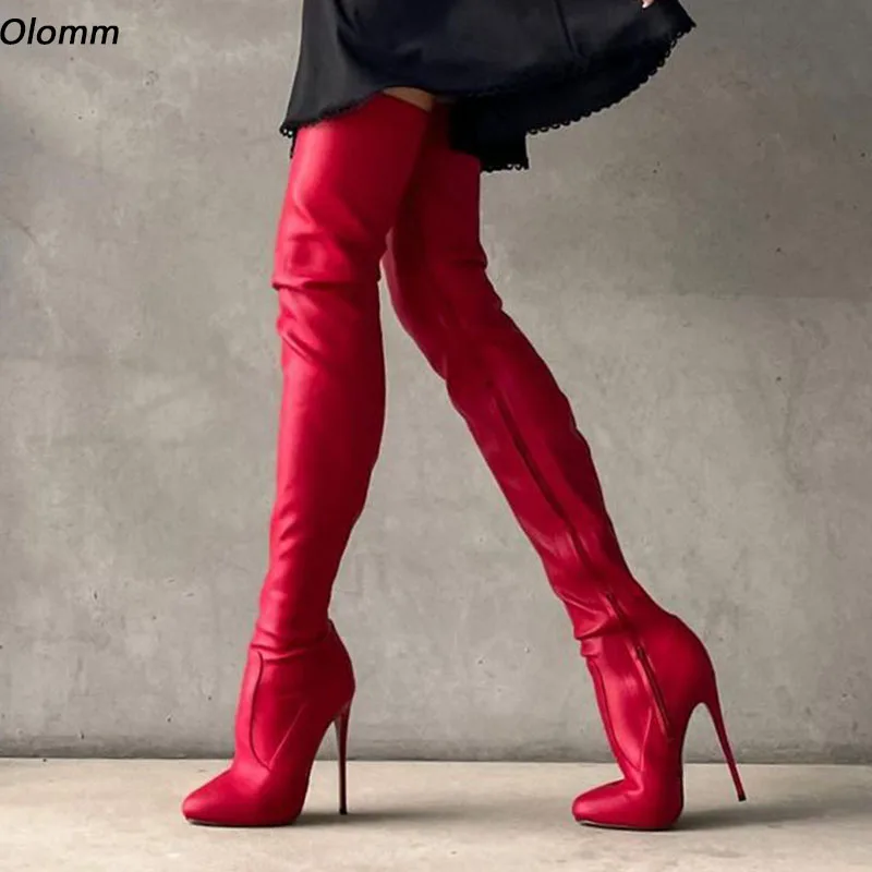 Olomm-Handmade-Women-Spring-Thigh-High-Boots-Sexy-Stiletto-Heels-Round ...