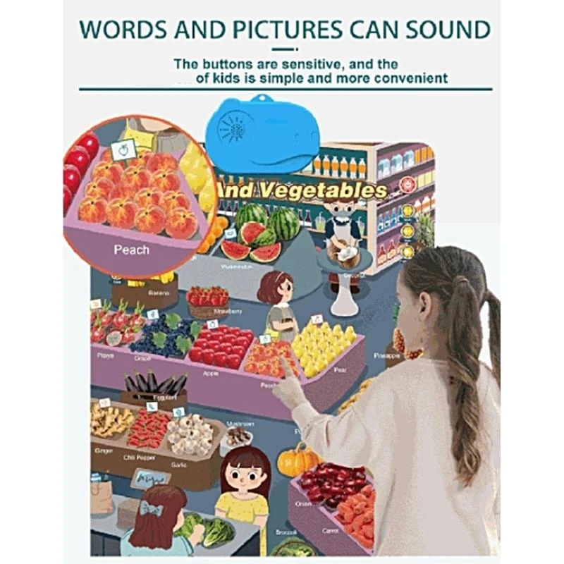 Children Talking ABC Wall Chart Interactive Educational Poster Toy for ...