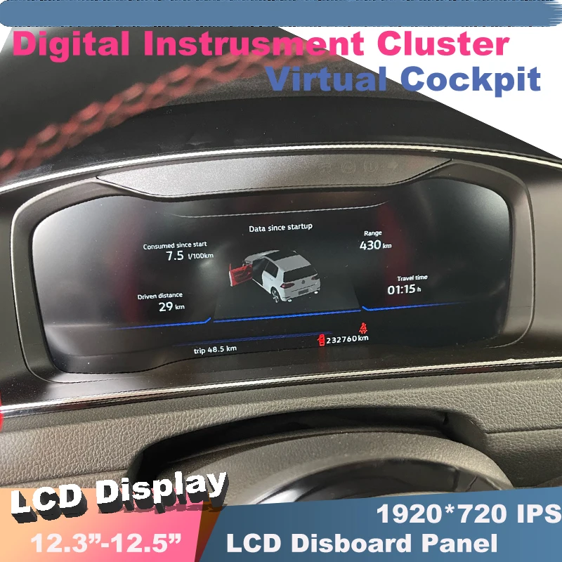 Digital Instrument Cluster For VW Golf 6 7 MK7 MK6 Passat B7 B8 CC ...