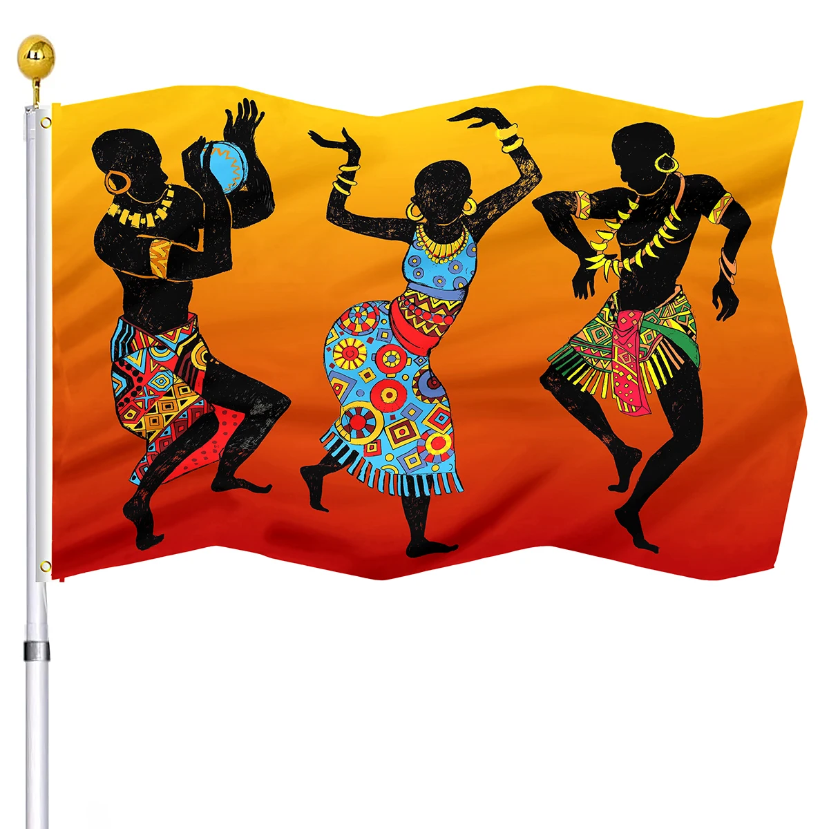 African-People-Dance-Ethnic-Flag-Outdoor-and-Indoor-Decorative-House ...