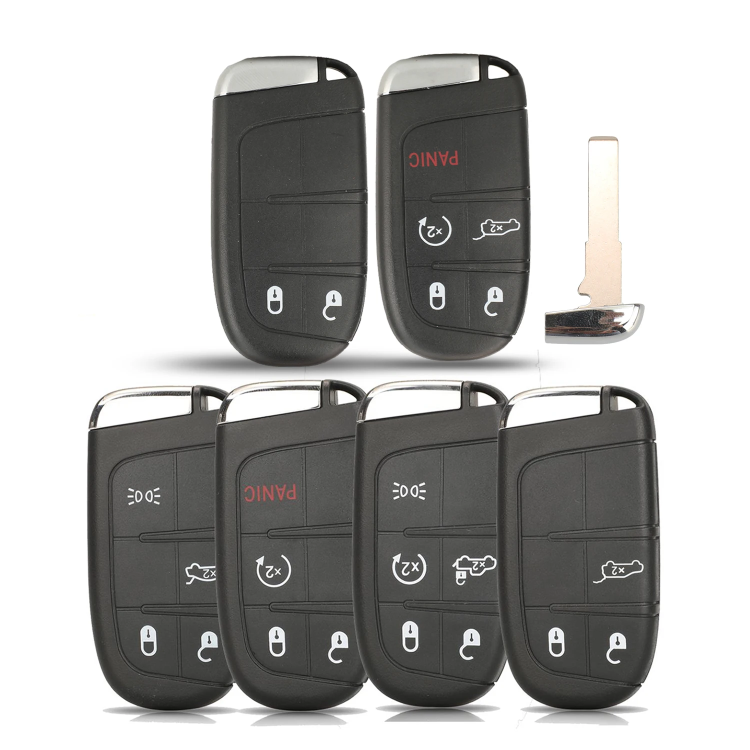 Jingyuqin Remote Key Shell Case Fob 3/4/5btn Remote Car Key For Fiat ...