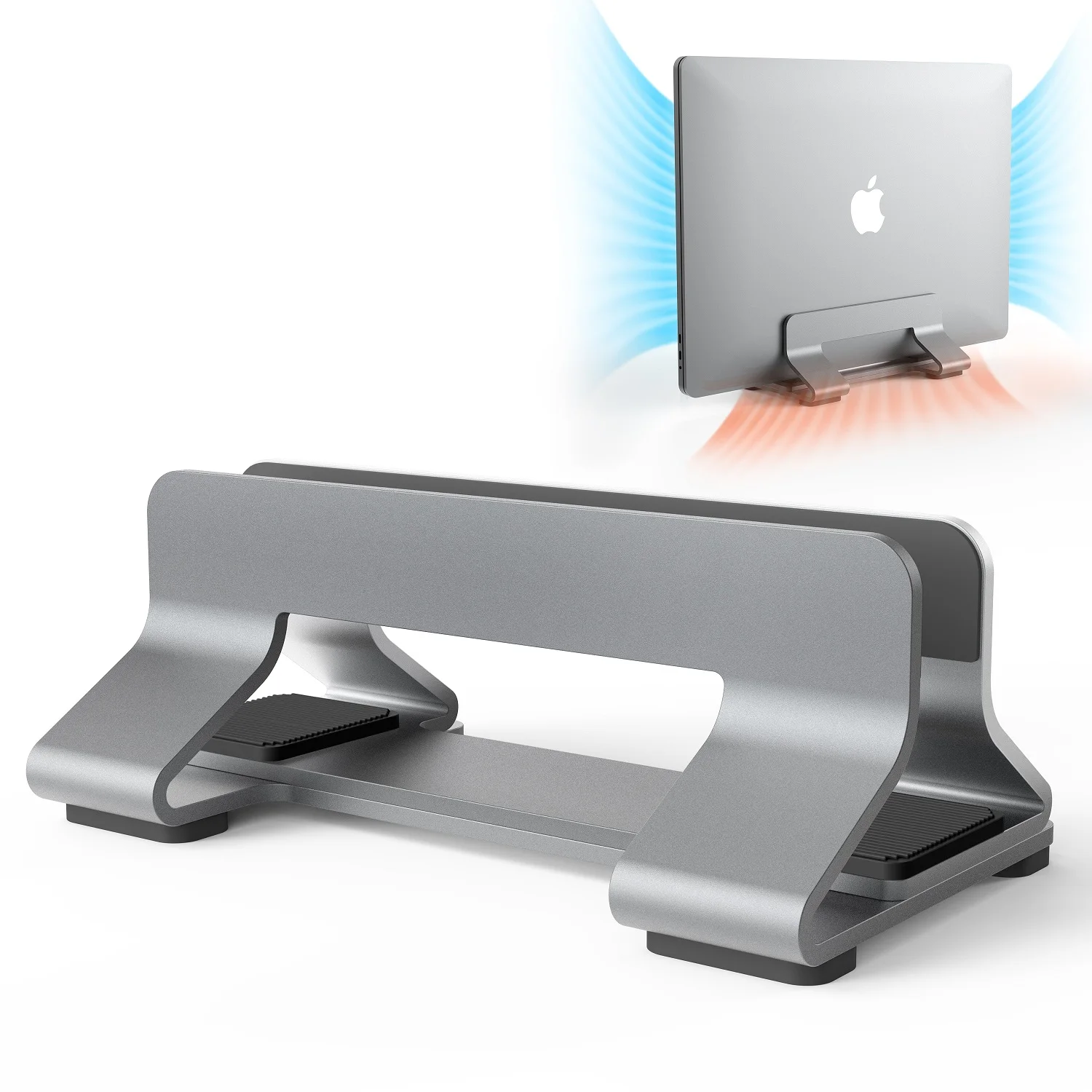 Vertical Laptop Stand Tool-Free Adjustable Aluminum Laptop Stand Holder ...