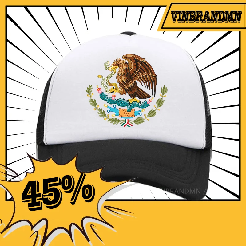 New-Coat-Of-Arms-Of-Mexico-Baseball-Caps-Mexican-Flag-Art-Trucker-Caps ...