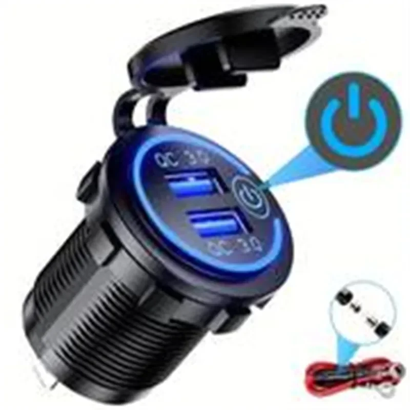 Quick-Charge-3-0-Dual-USB-Fast-Car-Charger-Socket-Accessory-Waterproof ...