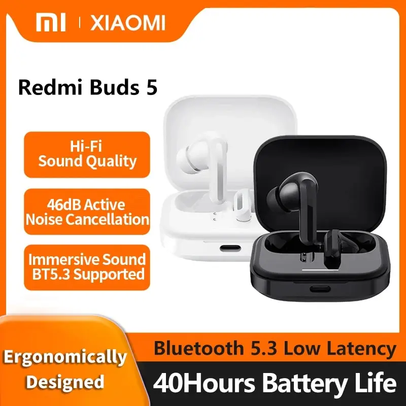 Xiaomi-auriculares-inal-mbricos-Redmi-Buds-5-46dB-cascos-con-Bluetooth ...