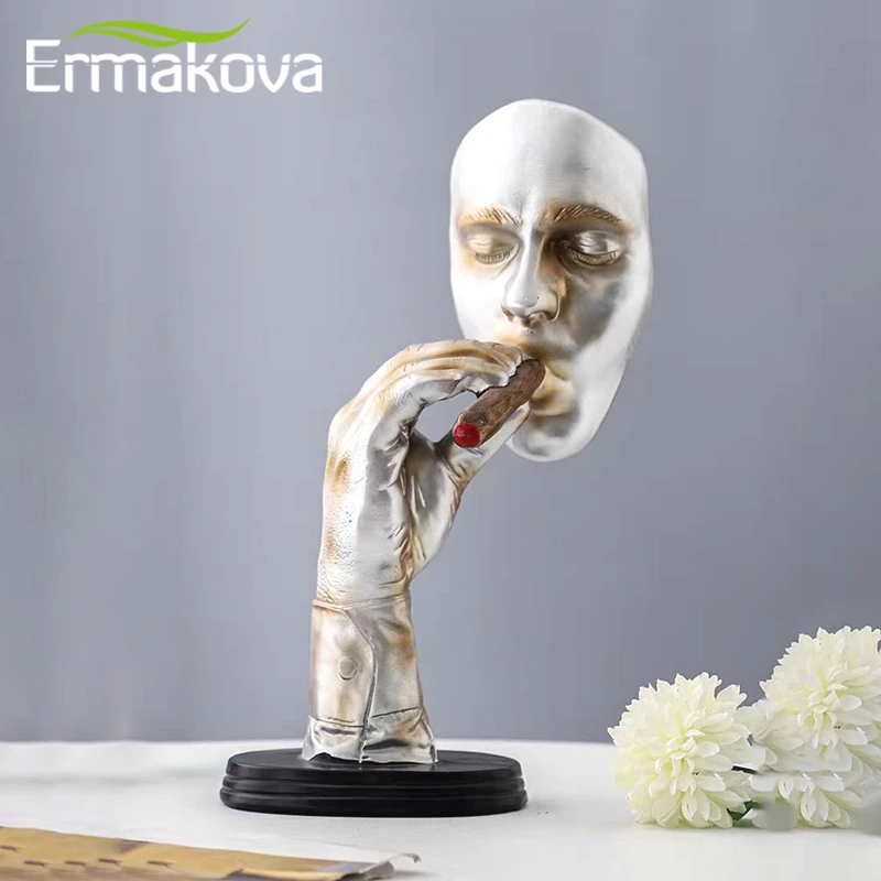 ERMAKOVA Retro Smoker Figurine Mediator Abstract Sculpture Creative Man ...