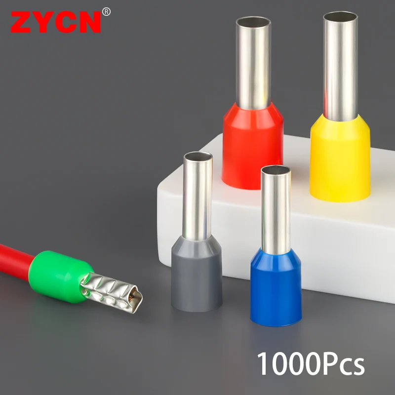 1000Pcs-Electric-Wire-Connector-E0508-E7508-E4009-Crimp-Terminal-22-10 ...