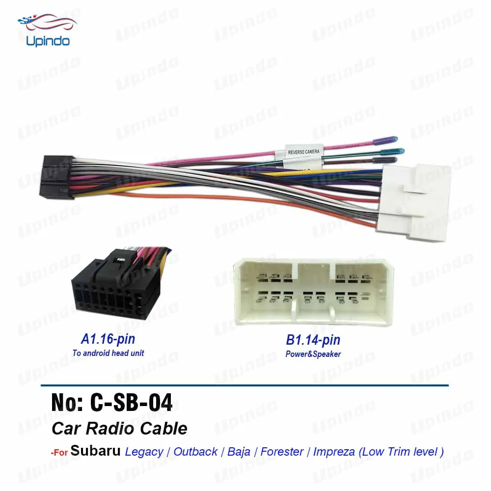 Car Radio Cable 16-pin Power Wiring Harness Android Head Unit Adapter ...