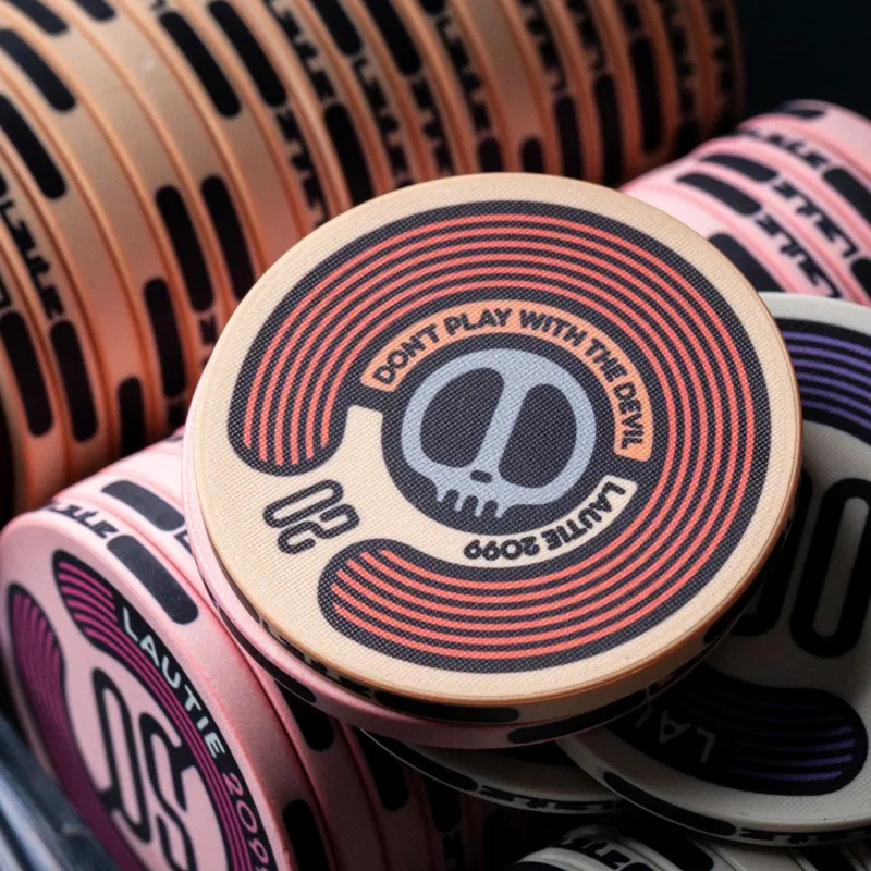 LAUTIE Ceramic Chip Coins Poker Board Game Chess Entertainment Props EDC