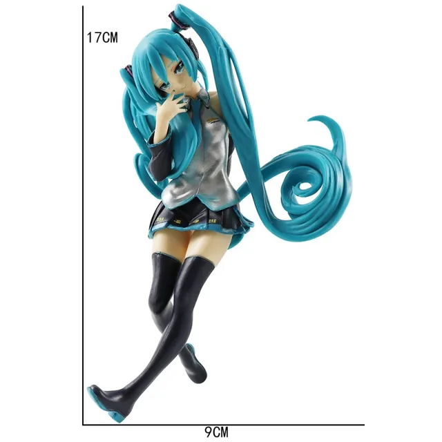 New 14CM Anime Sitting Hatsune Miku Figures kawaii Long Hair Sakura ...
