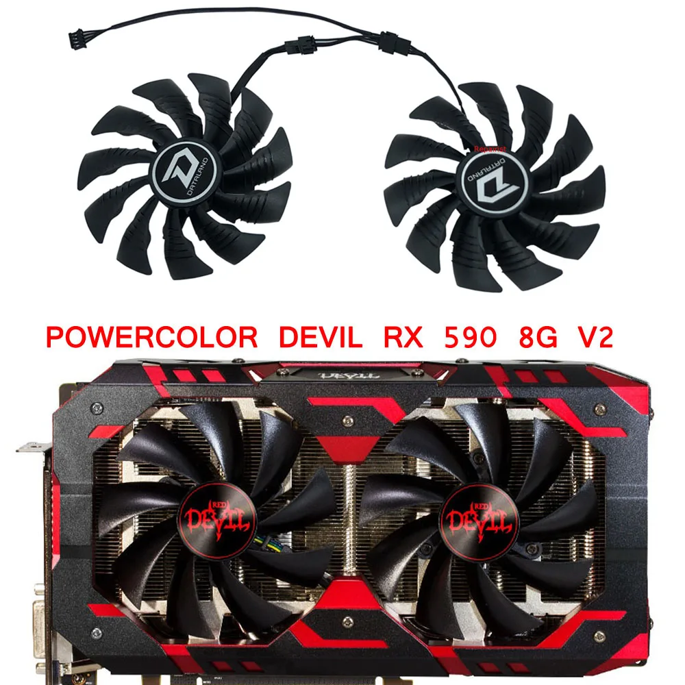 2Pcs-Set-DIY-Fans-GPU-VGA-Cooler-100MM-95mm-PLD10015B12H-For-PowerColor ...