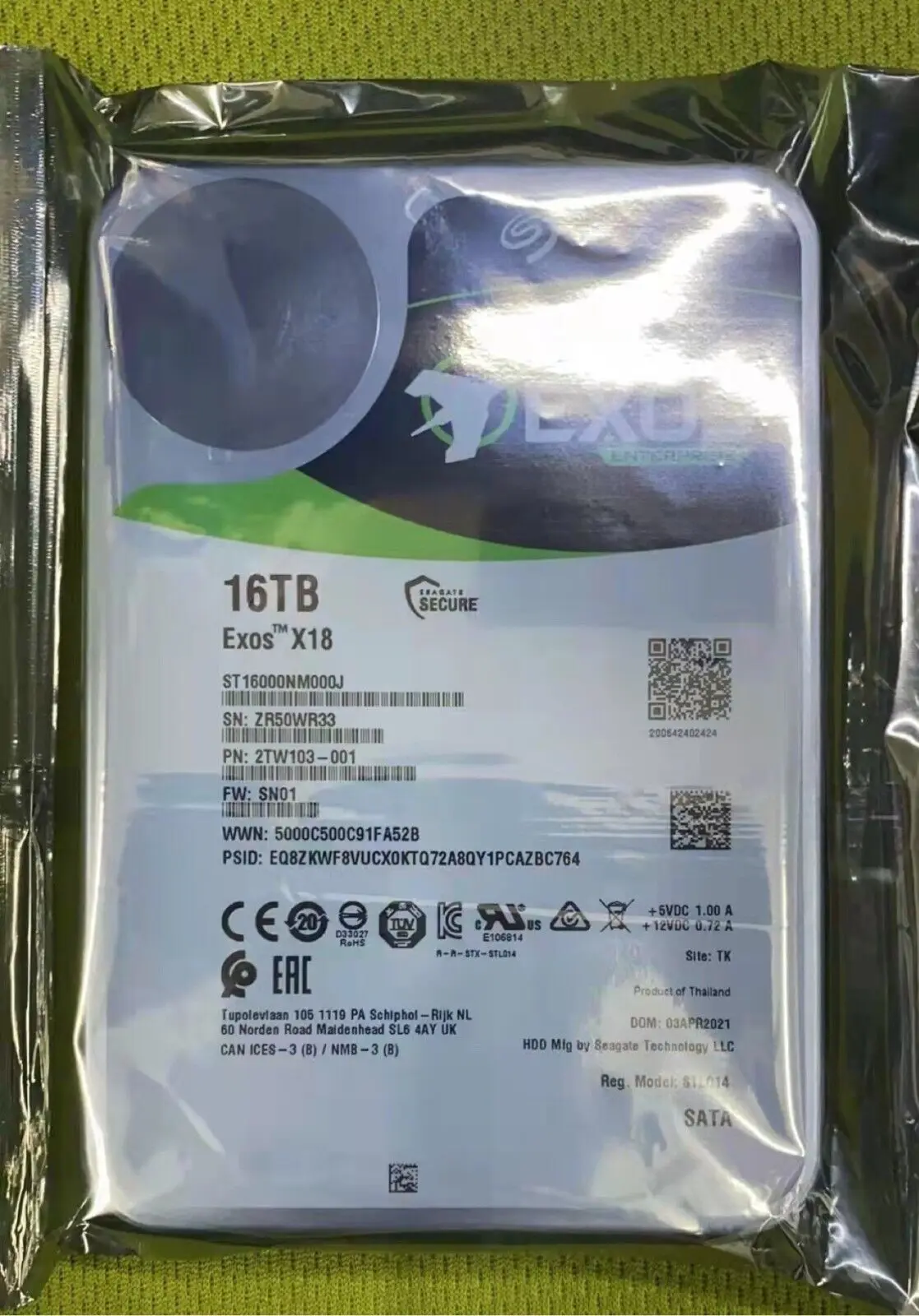 For St16000nm000j Exos X18 16tb Sata 6gb/s Enterprise Internal Hard Drive Hdd - Pc Hardware ...