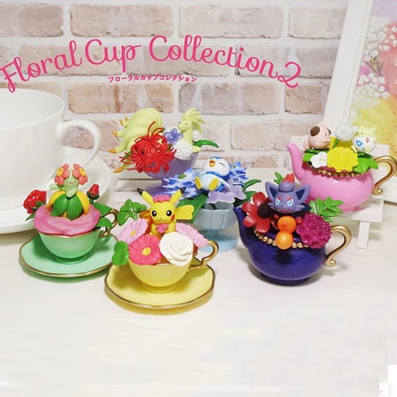 ReMent Pokemon Pixie Flower Tea Cups Pikachu Ninetales Eevee Bulbasaur ...