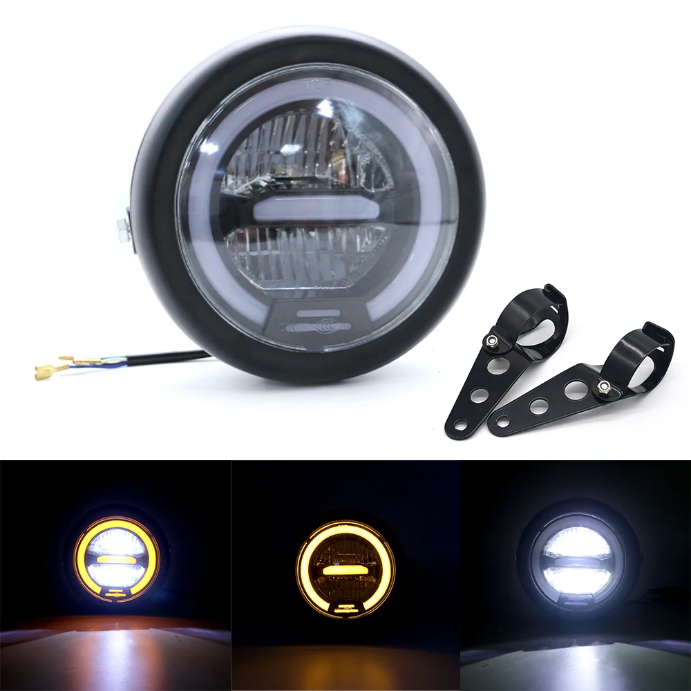 Universal 6.5 Inch Led Motorcycle DRL Headlamp Round Head Light For ...