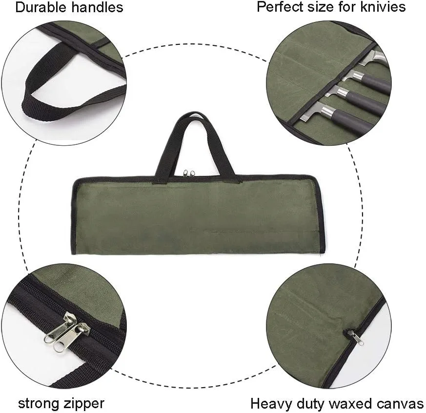 Professional Chef Knife Storage Pouch 4 Slot Portable Kitchen Knife ...