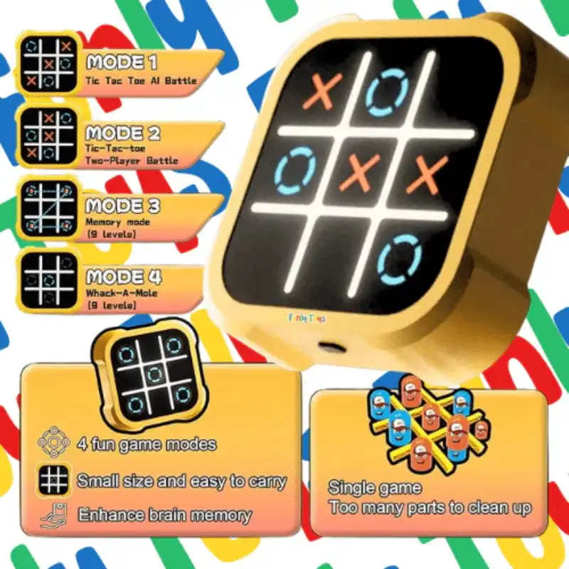 Multifunctional Electronic Tic-Tac-Toe Board Board Games Montessori ...