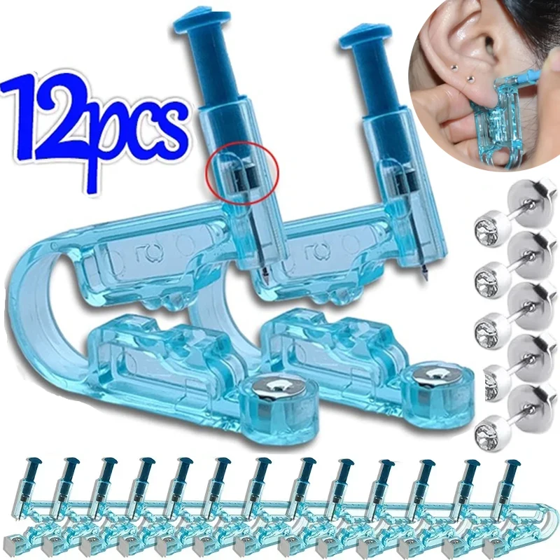Disposable-Ear-Piercing-Gun-Kit-With-Rack-Healthy-Safety-Earring-Nose ...