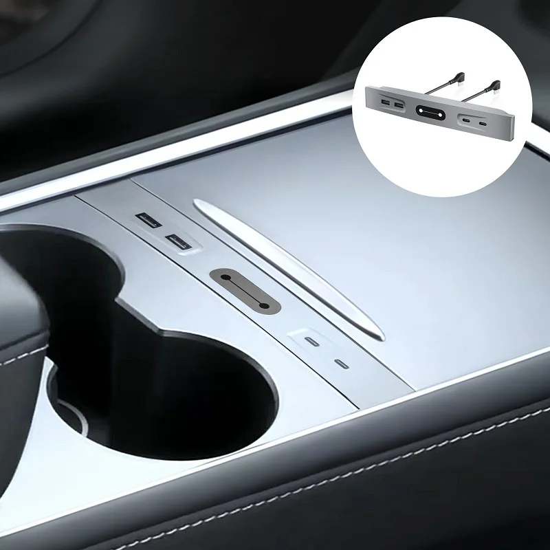 Shunt-Hub-Type-C-Car-USB-for-Tesla-Model-Y-3-2021-2022-2023-Accessories ...