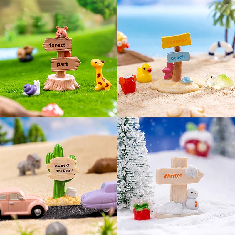 Creative-Cute-Directional-Signs-Landscape-Decoration-Simulation-Mini ...