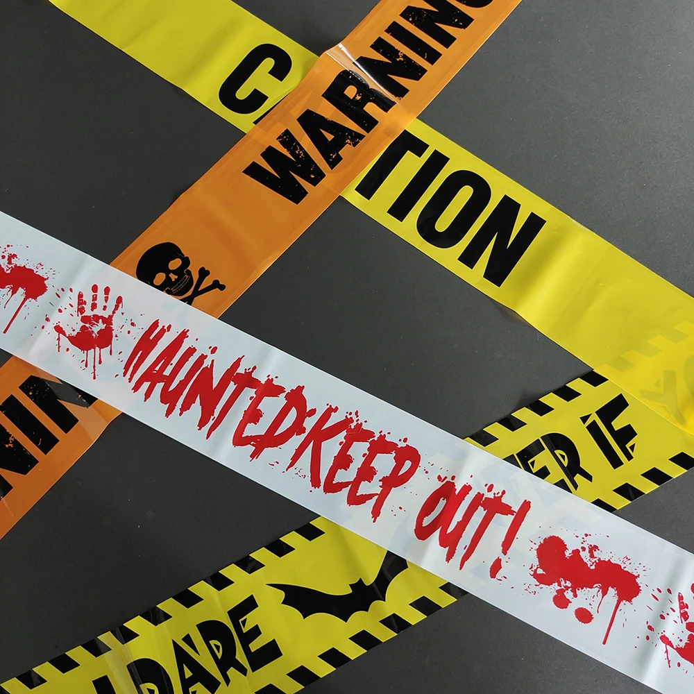 Halloween Decoration Warning Tape Signs Halloween Prop Window Party ...