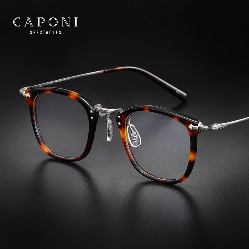 CAPONI-Fashion-Men-s-Glasses-Frame-100-Titanium-Acetate-Optical ...