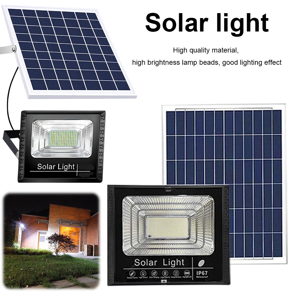 Foco-Reflector-Solar-LED-con-Control-remoto-luz-de-calle-impermeable ...