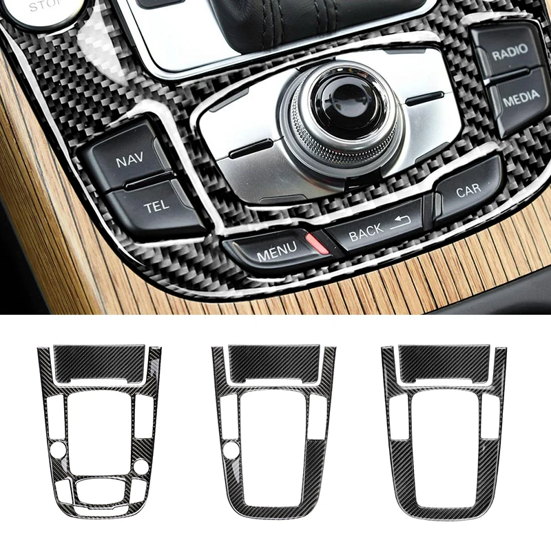 Real-Carbon-Fiber-Center-Console-Gear-Shift-Panel-Cover-Frame-Trim-For ...
