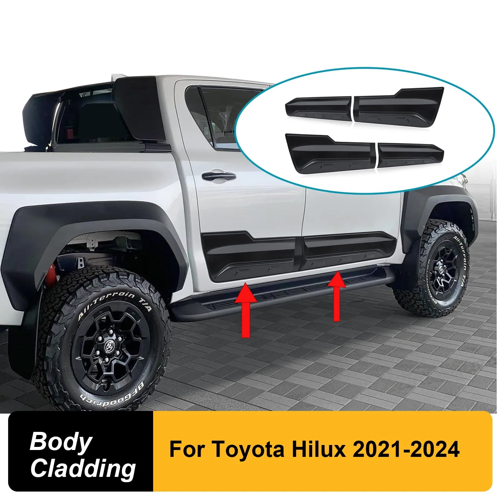 Matte-Black-Side-Body-Protector-Cover-Door-Body-Cladding-Guard-For ...
