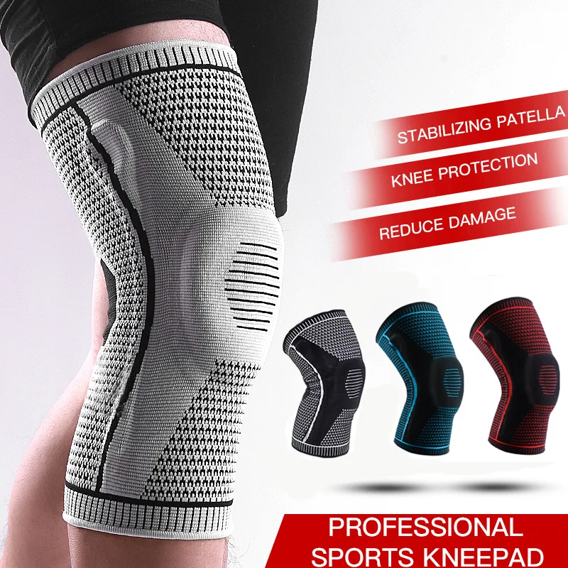 Silicone-Full-Knee-Sleeve-Brace-Strap-Patella-Medial-Compression ...