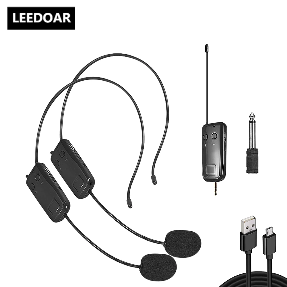 2.4G Head-mounted Wireless Lavalier Microphone Set Transmitter with ...