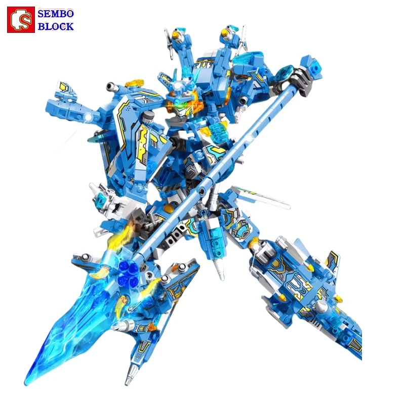 SEMBO-Zhao-Yun-transforming-mecha-robot-assembly-building-block-kit-MOC ...
