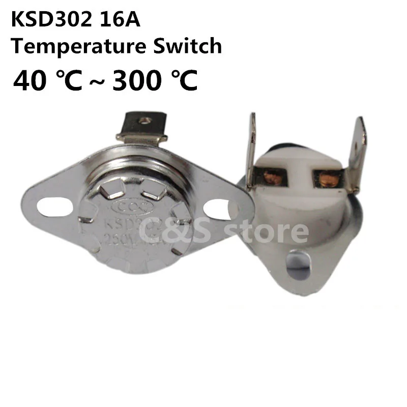 KSD302 16A 250V 40-300 degree Ceramic KSD301 Normally Closed/Normally ...