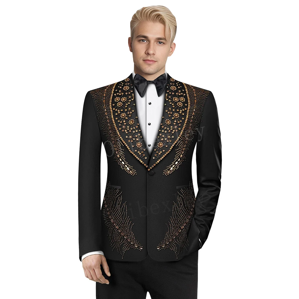 B05-Luxury-Beads-Diamonds-Sparkly-2-Piece-Blazer-Pants-Men-Suits-One ...