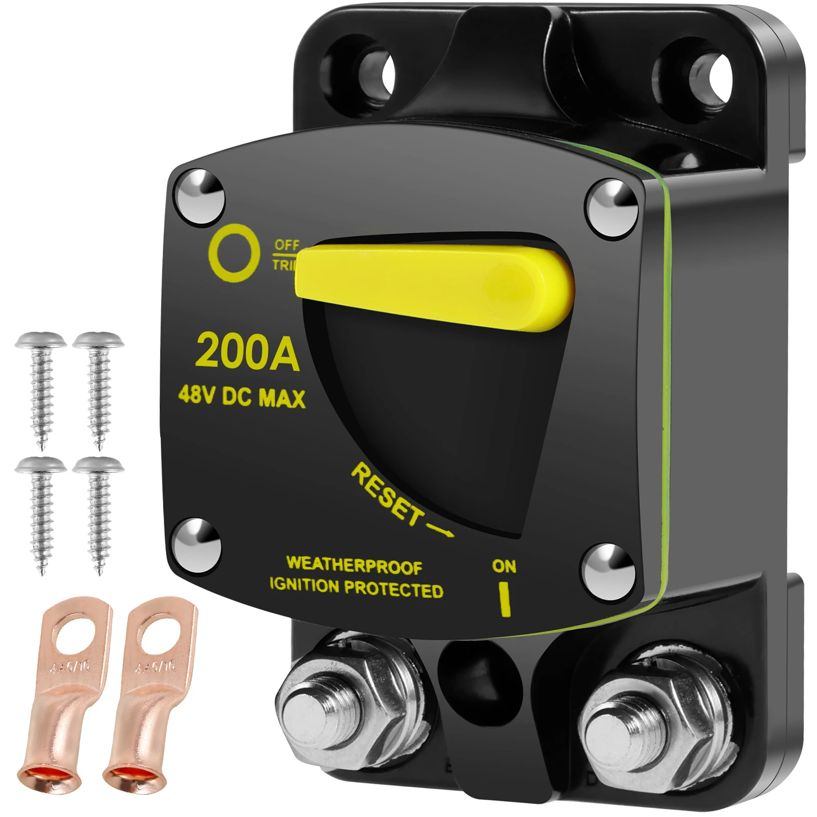 200-Amp-Circuit-Breaker-DC-12-48V-Car-Circuit-Breaker-with-Manual-Reset ...