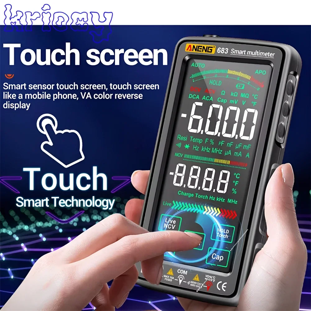 ANENG-683-Smart-Multimeter-High-End-Touch-6000-Counts-Multimetro-Test ...